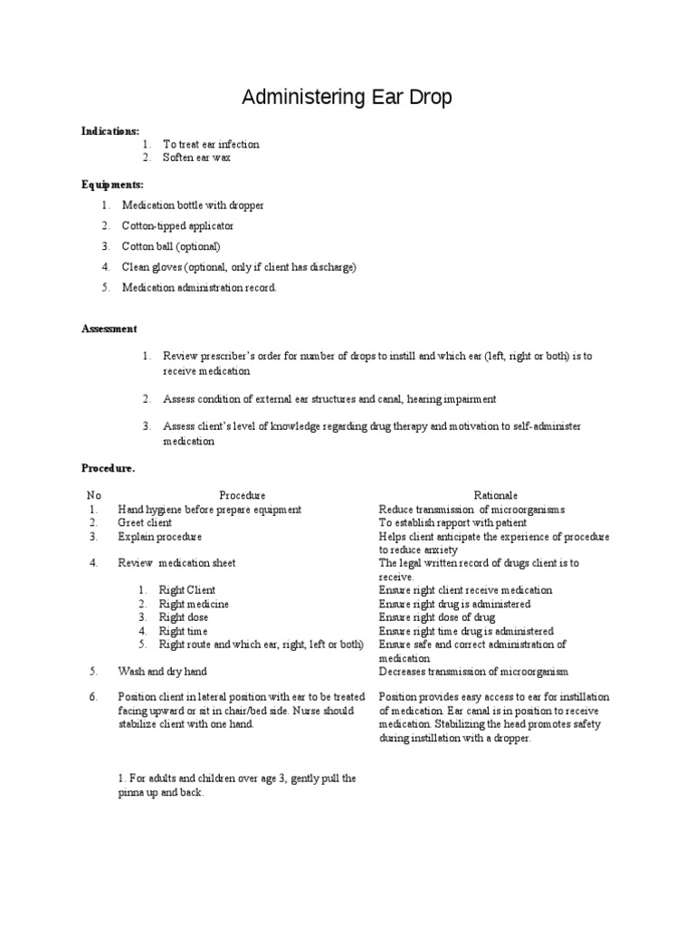Administering Ear Drop | PDF
