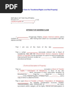 Affidavit of Adverse Claim Sample | PDF | Finance & Money Management ...