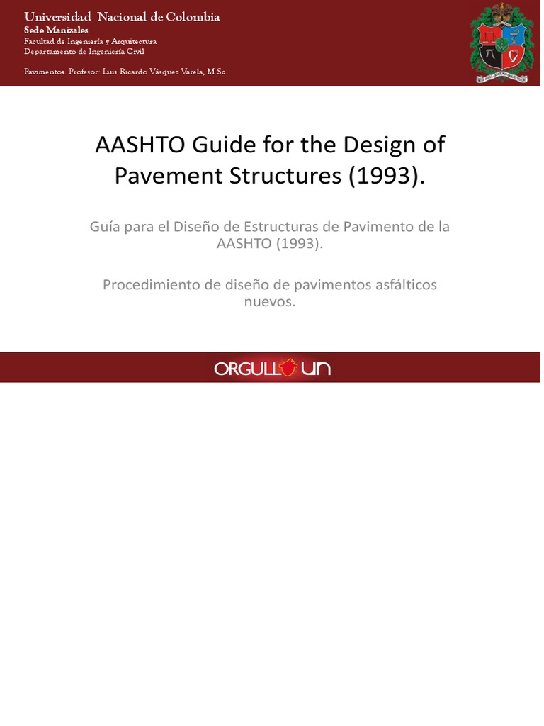 AASHTO Guide For The Design of Pavement Structures (1993) | PDF ...