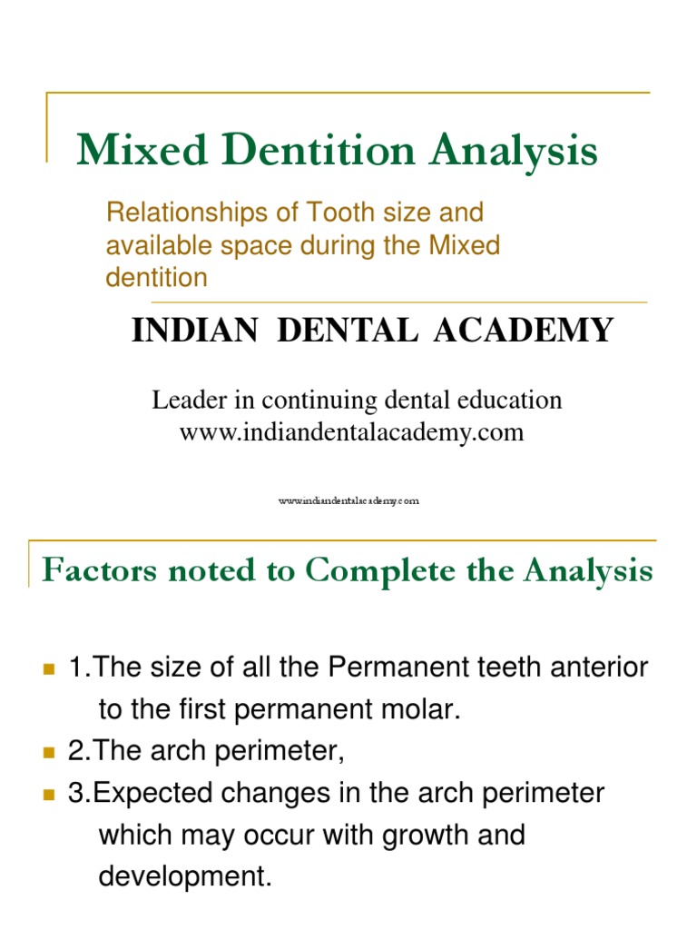 Mixed Dentition Analysis2 / orthodontic courses by Indian dental ...