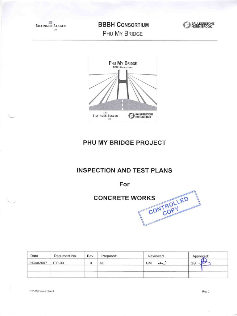 ITP-09 Concrete Works Rev.0 | PDF