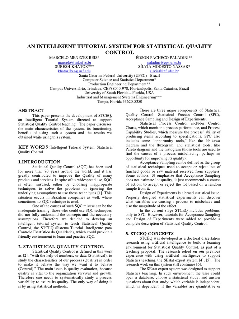 Statistical Quality Control | PDF | Statistics | Evaluation Methods