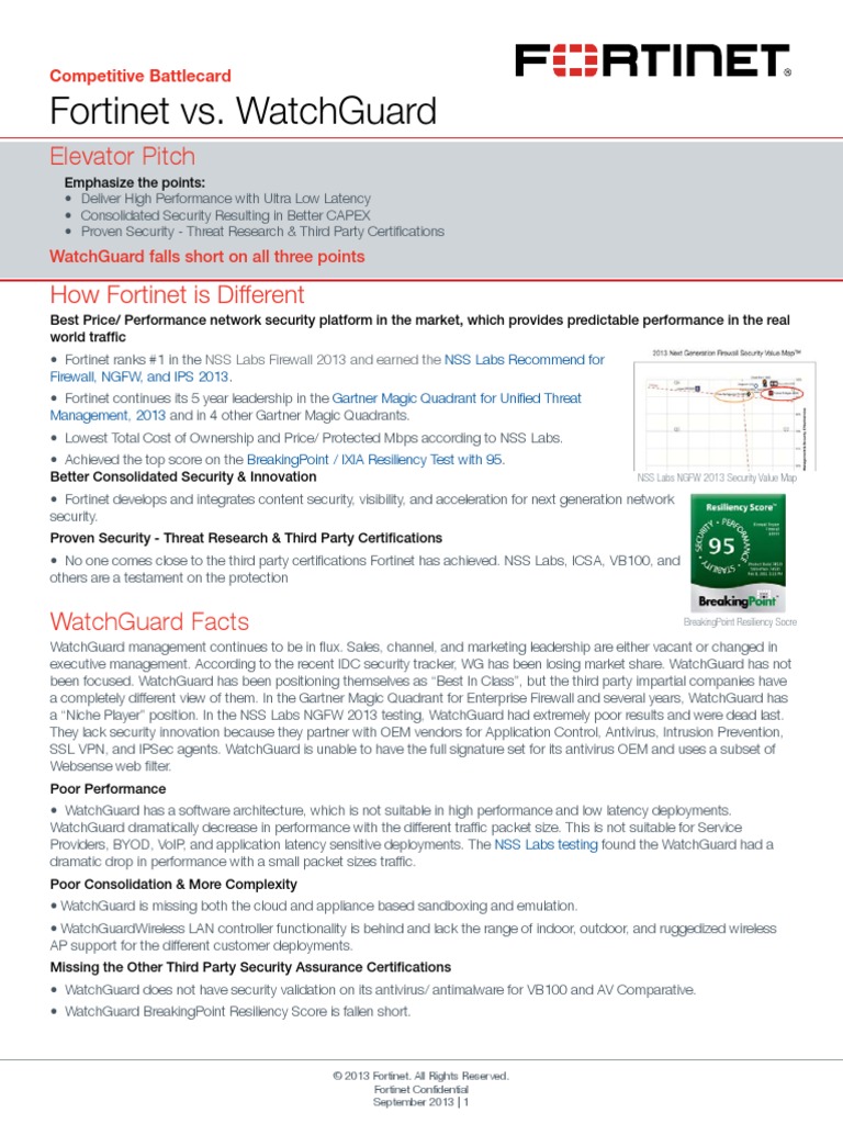 Fortinet Vs Watch Guard | PDF | Firewall (Computing) | Antivirus Software