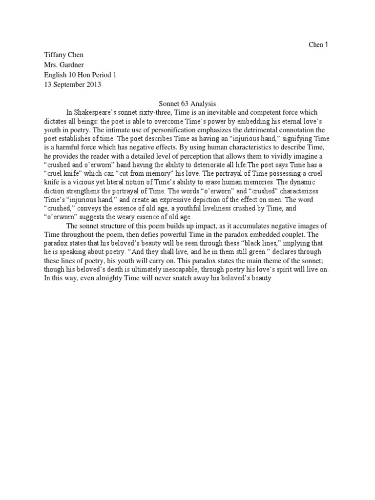 Sonnet Analysis | PDF | Poetry | General Fiction