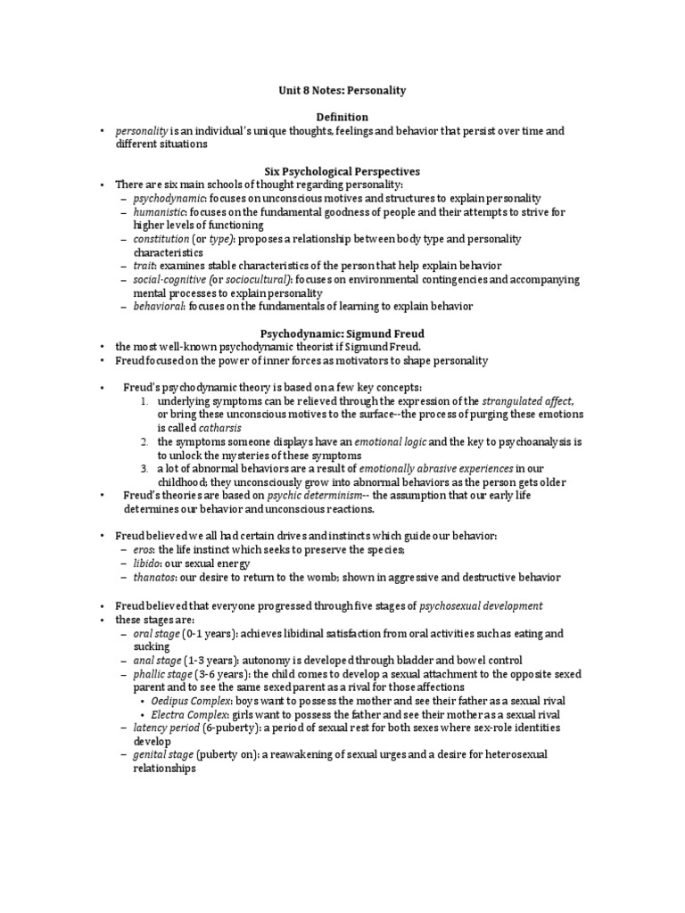 Personality Theories: A Comprehensive Overview of Major Perspectives on ...