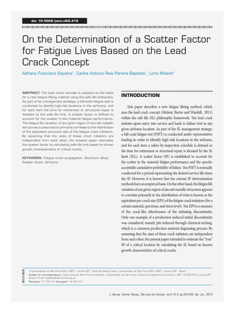 Fatigue Crack-Scatter Factor | PDF | Fatigue (Material) | Fracture