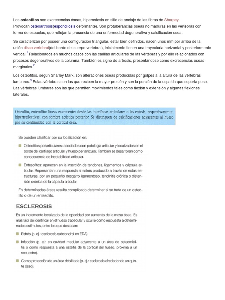 Osteofitos Entesofitos | PDF | Sistema musculoesquelético | Sistema ...