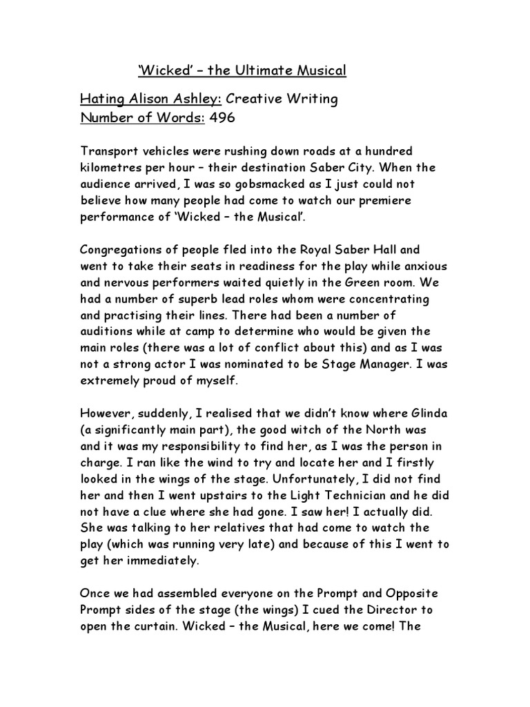 Hating Alison Ashley - Creative Writing | PDF