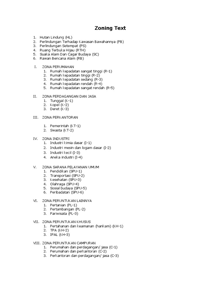 Zoning Text | PDF | Sains & Matematika