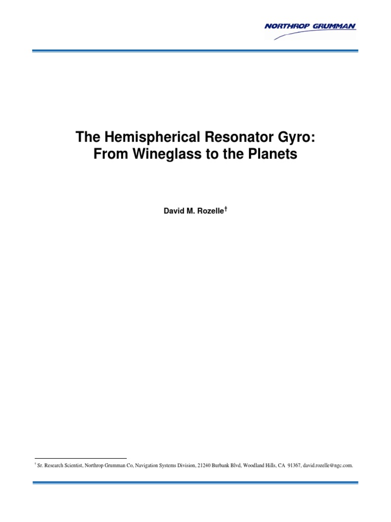 Hemisphere Resonator Gyros | PDF | Gyroscope | Inertial Navigation System