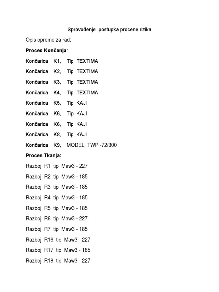 Sprovođenje Postupka Procene Rizika | PDF