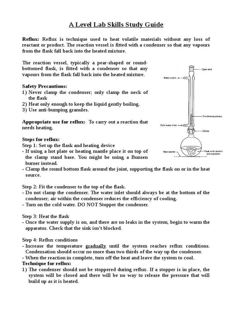 A Level Chemistry Lab Techniques | PDF