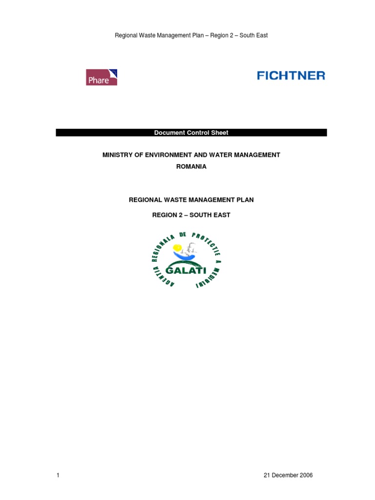 Ministry of Environment and Water Management Romania - Regional Waste ...