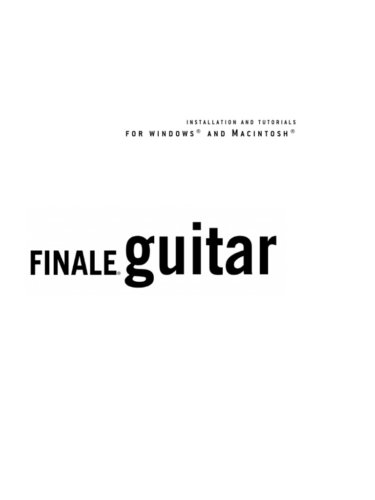 Finale Guitar Tutorial | PDF | Usb | Installation (Computer Programs)