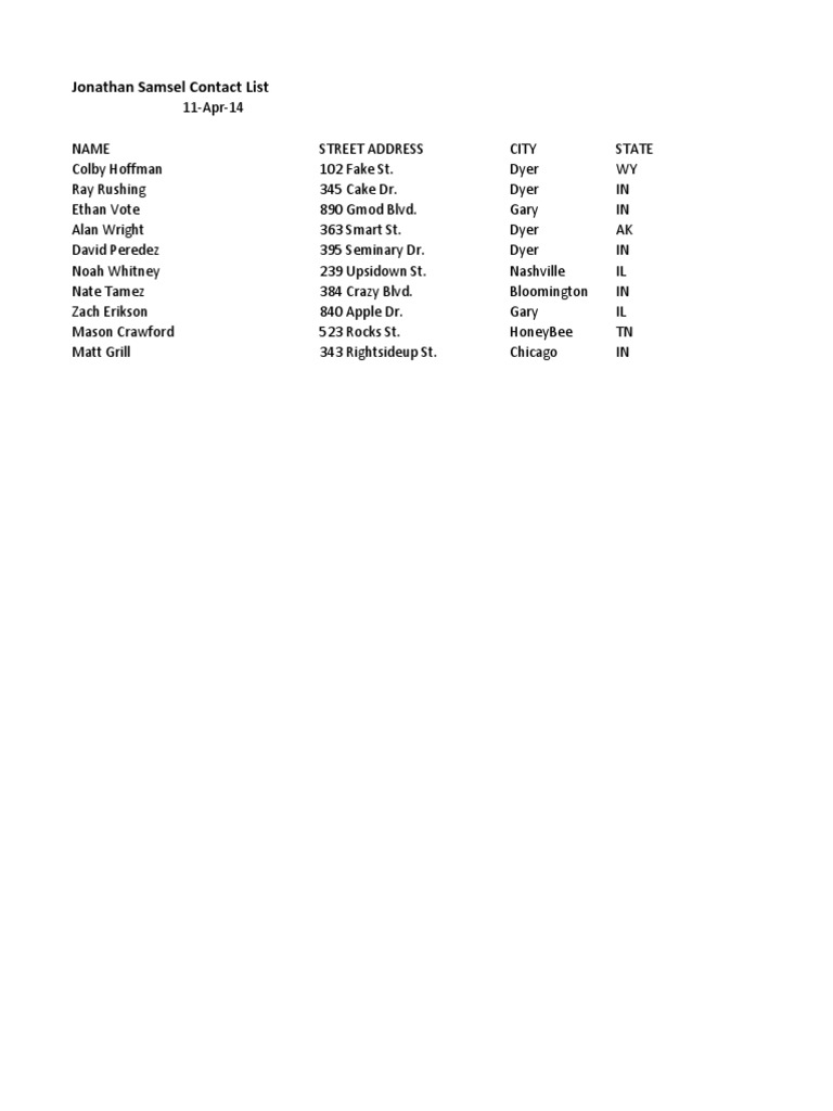 Excel Database Activity | PDF