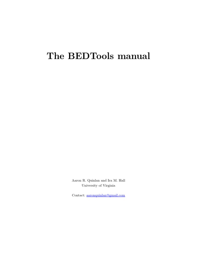 BEDTools User Manual | PDF