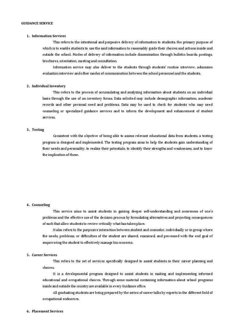 Guidance Services Overview and Delivery | PDF | School Counselor ...