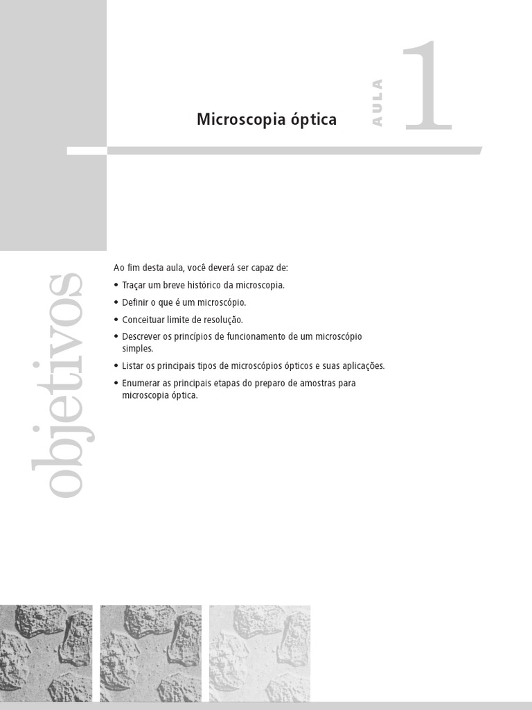 Aula 01 Cederj Biocel | PDF | Microscópio | Ótica
