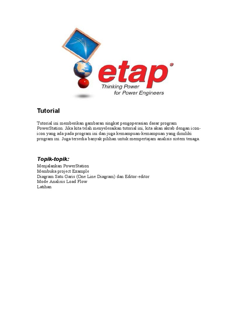 ETAP Tutorial Indonesia PDF | PDF | Komputer