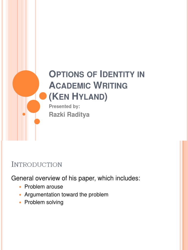 Options of Identity in Academic Writing | PDF
