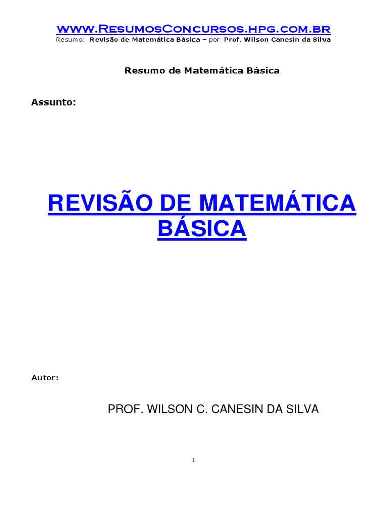 Matematica Basica - Revisao - 2 | PDF