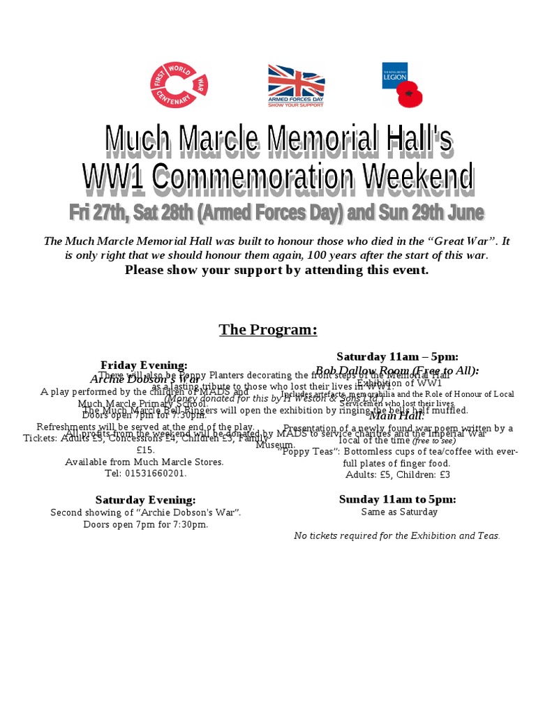 Archie Dobson's War: WW1 Tribute Event | PDF