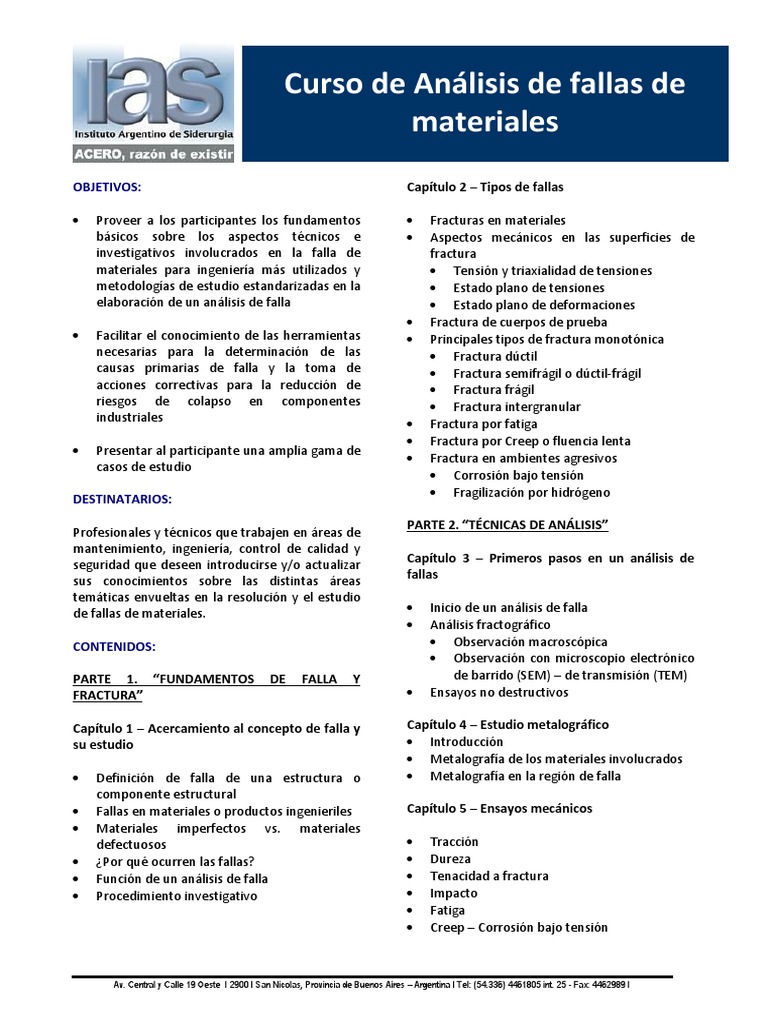 Curso de Análisis de Fallas de Materiales | PDF | Fluencia (deformación ...