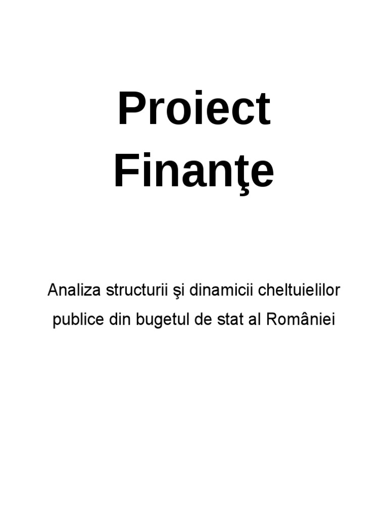 Proiect Finante | PDF