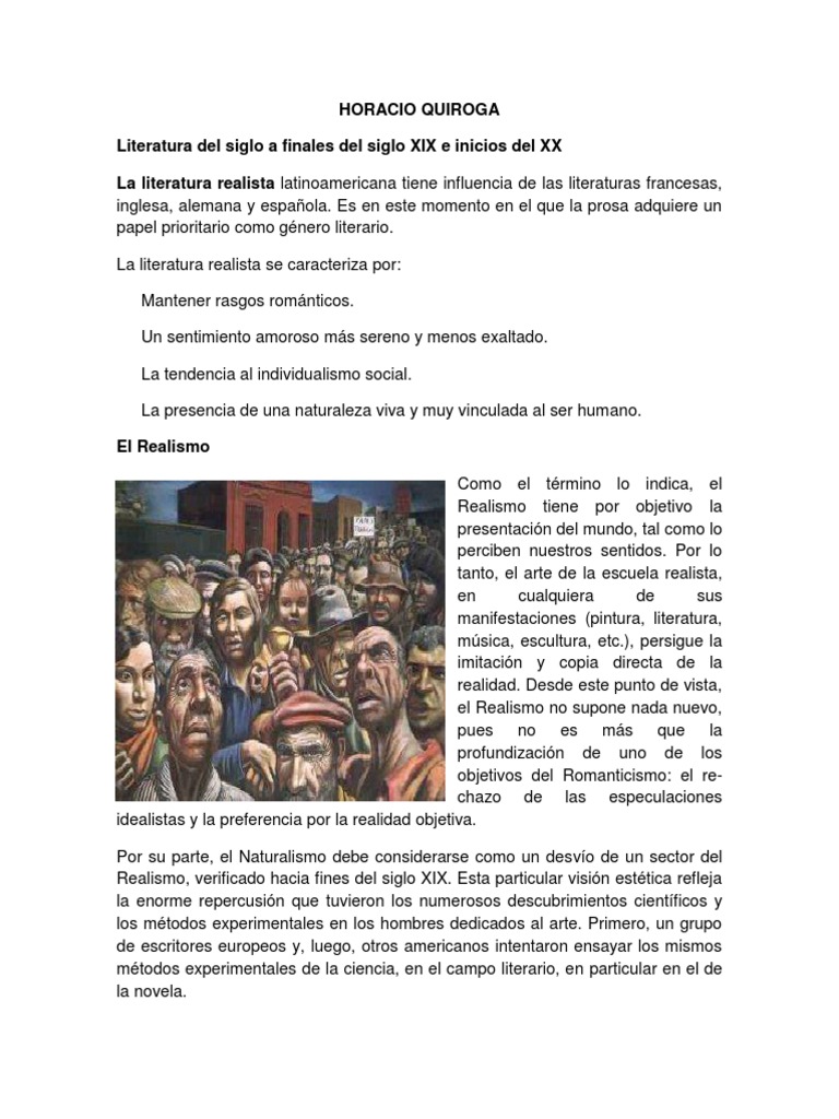 Horacio Quiroga | PDF | Realismo literario | Literatura de fantasía