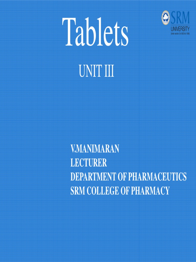 Tablets | Tablet (Pharmacy) | Pharmaceutical Drug