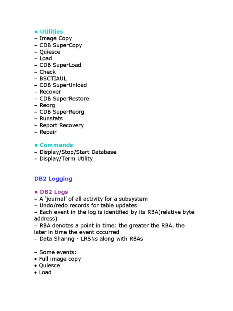 Utilities: DB2 Logging | Download Free PDF | Database Index | Ibm Db2