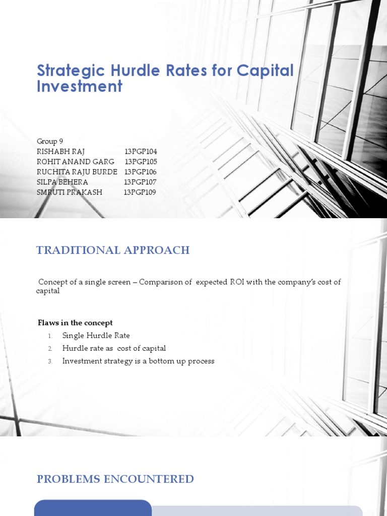 Hurdle Rates Presentation | PDF | Cost Of Capital | Investing