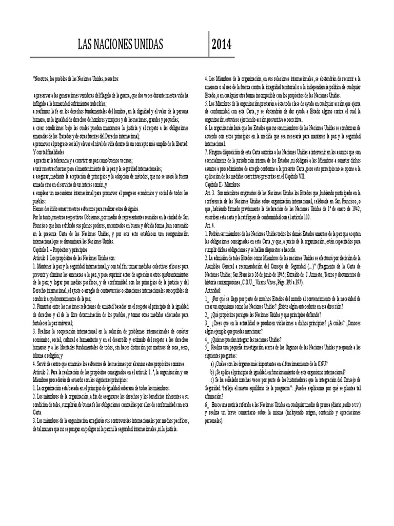 NACIONES UNIDAS.pdf | Naciones Unidas | Política internacional