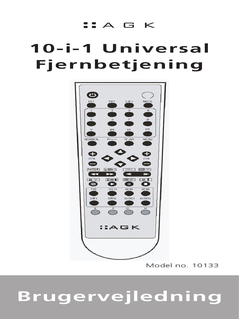 AGK 10 in 1 Remote Manual DK UK SE de | PDF