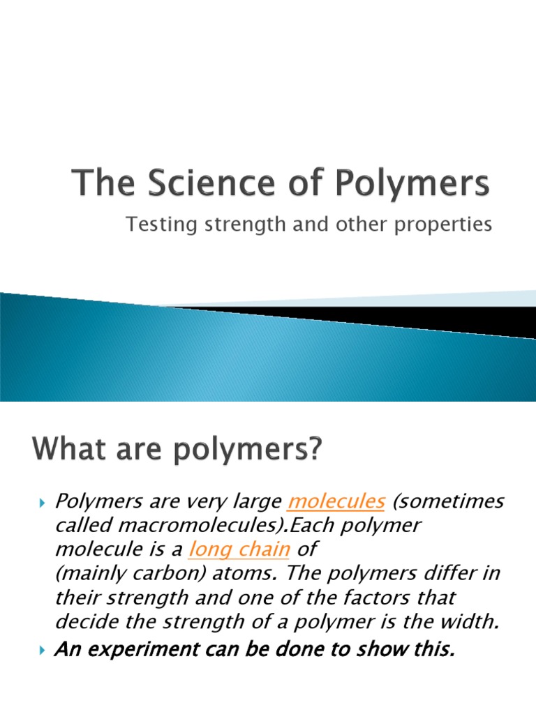 The Science of Polymers - Fun Experiments | PDF | Teaching Methods ...