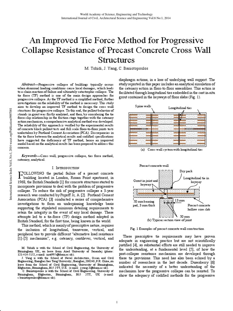 An Improved Tie Force Method For Progressive Collapse Resistance of ...