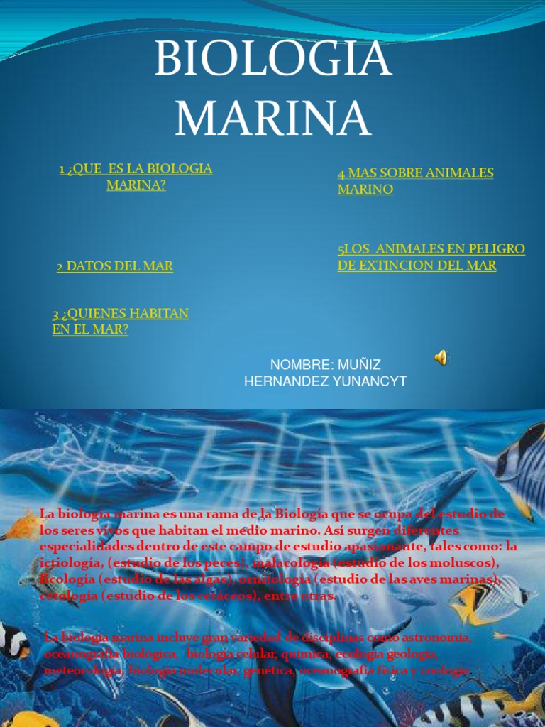 BIOLOGIA MARINA (1).ppt | Cetacea | Ciencias de la tierra y de la vida