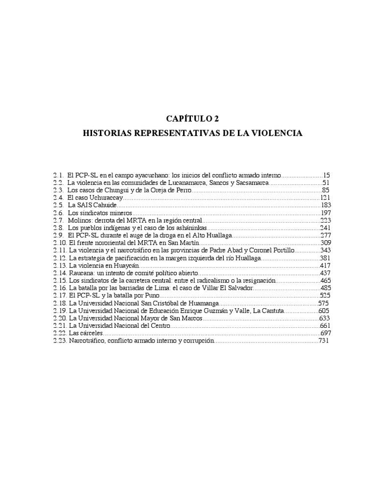 Peru Truth and Reconciliation Commission | PDF | Violencia | Guerra de ...
