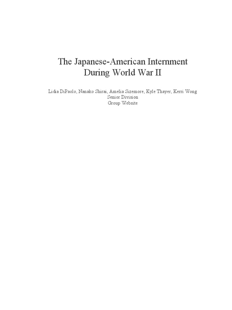 The Japanese-American Internment During World War II | PDF | Internment ...