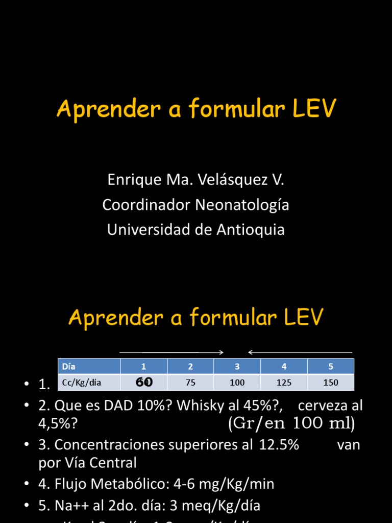 LEV en Neonatos | PDF | Medicina | Medicina CLINICA