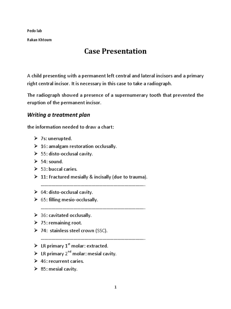 Pedo Lab Case Presentation | PDF | Dental Anatomy | Tooth