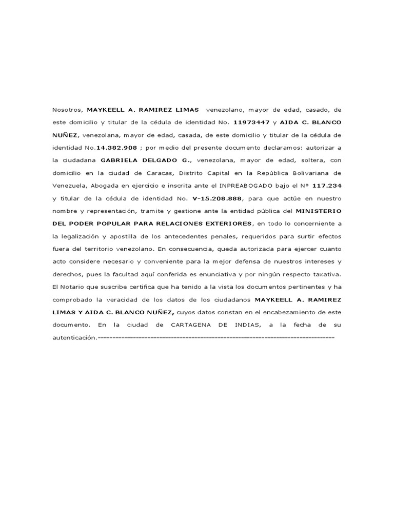 Modelo de Poder General (Cancilleria) | PDF | Derecho
