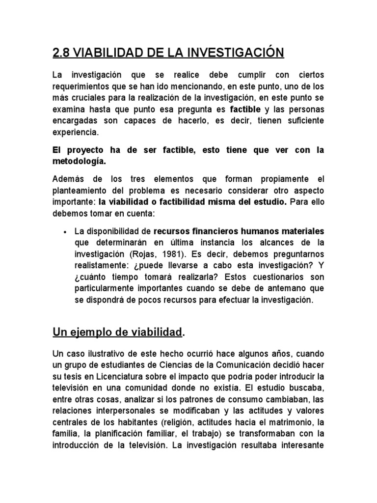 Viabilidad de la Investigación en Tesis | PDF | Conocimiento | Información