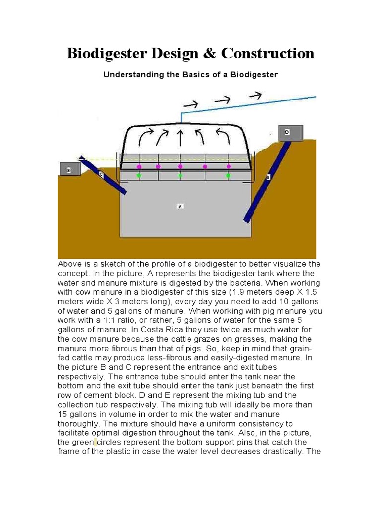 1 Biodigester Design | PDF | Anaerobic Digestion | Gases
