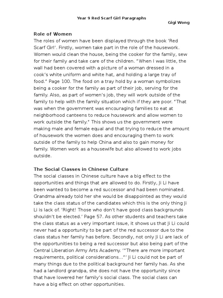 Red Scarf Girl Analysis | PDF | Mao Zedong