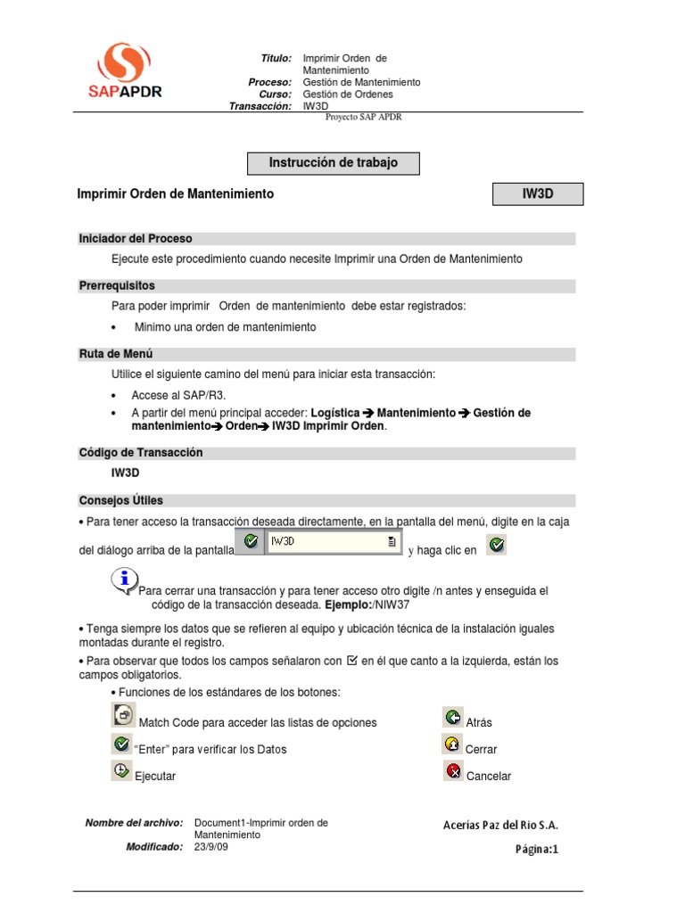 06.IW3D-Imprimir Orden de Mantenimiento.docx | Informática | Tecnología