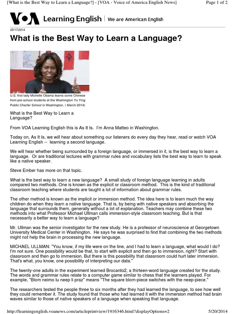 What Is The Best Way To Learn A Langauge | PDF | English Language ...