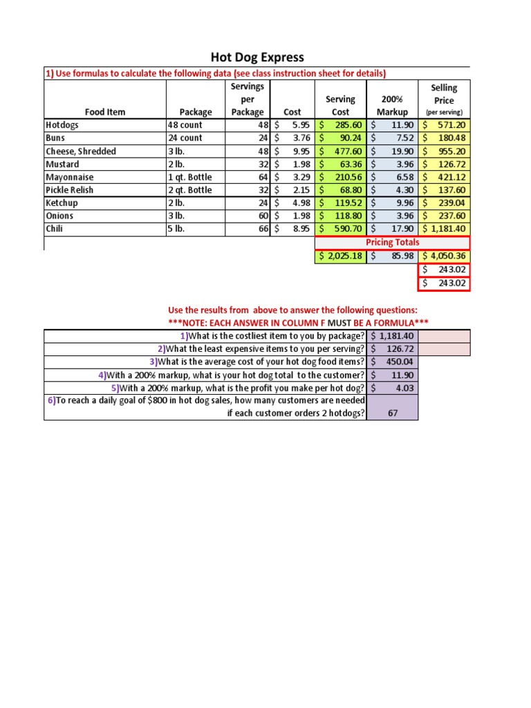 Hot Dog Express | PDF | Science & Mathematics
