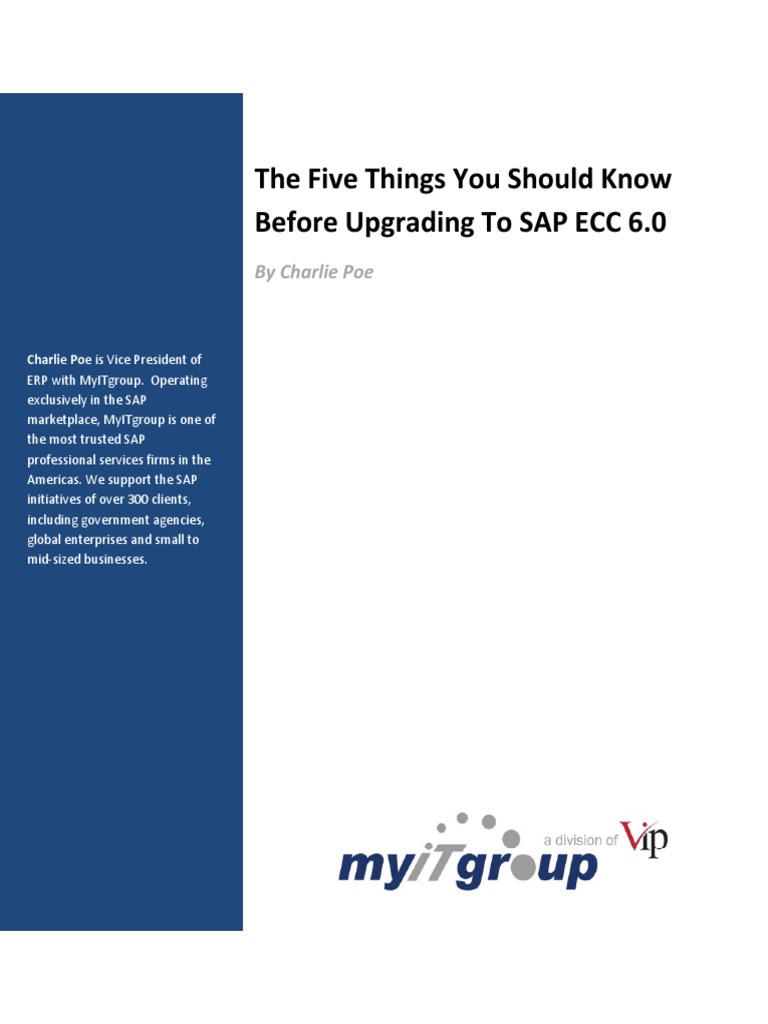 Five Things To Know Before Upgrading SAP Systems | PDF | Sap Se | Character Encoding