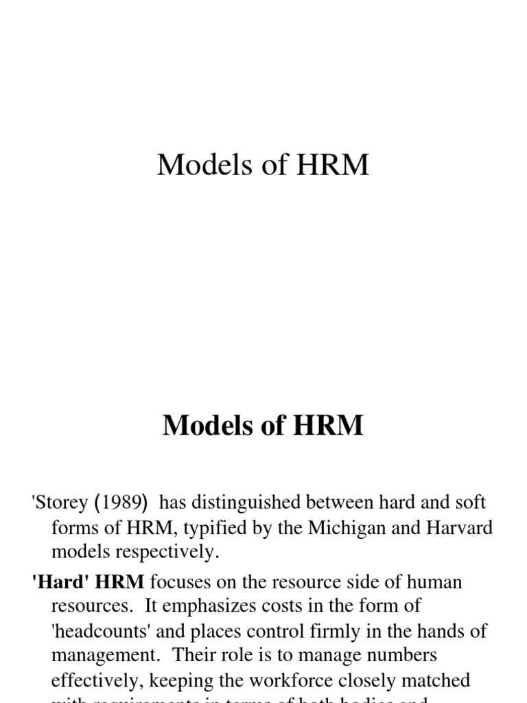 Models of Hrm | Human Resource Management | Strategic Management